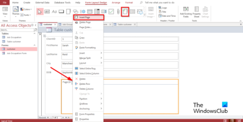 How to create a Tabbed Form in Access