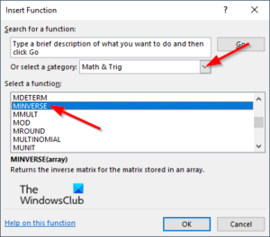 How to use the MINVERSE and MMULT functions in Excel