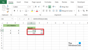 How to use the MINVERSE and MMULT functions in Excel