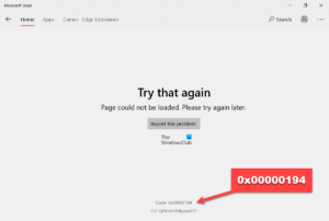 Fix 0x00000194 Microsoft Store Error Code