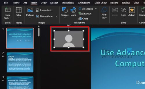 How to add live webcam video to a PowerPoint presentation