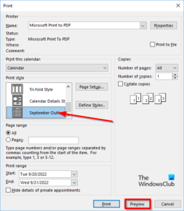 How to add a new Print Style in Outlook