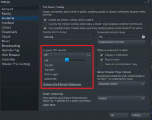 How to use the In-games FPS counter on Steam
