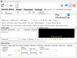 Best free Subtitle Editor software for Windows 11/10