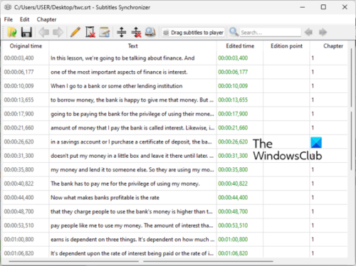 Best free Subtitle Editor software for Windows 11/10