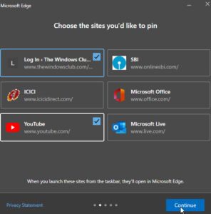 Pin websites to Taskbar using Taskbar Pinning Wizard in Edge