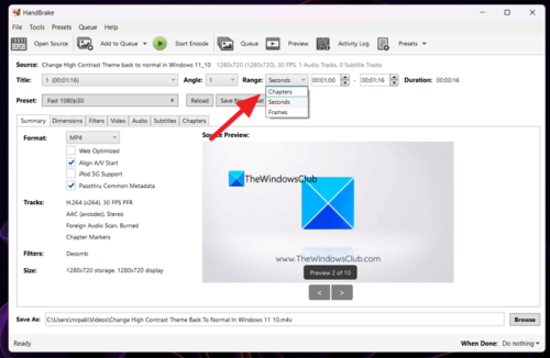 How to compress and trim videos using HandBrake on Windows