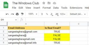 How to validate emails in Google Sheets