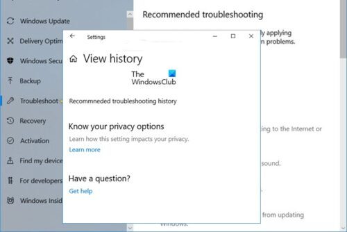 How to View and Clear Troubleshooting History in Windows 11/10