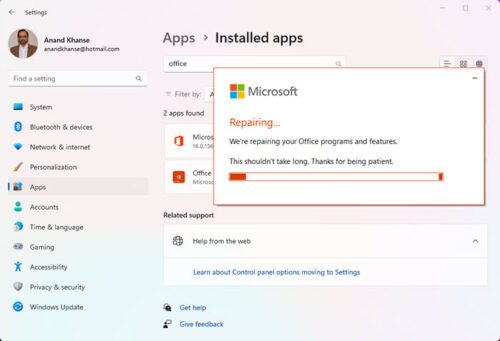 Outlook not opening or working in Windows 11