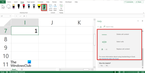 How to add and use Draw tab in Excel