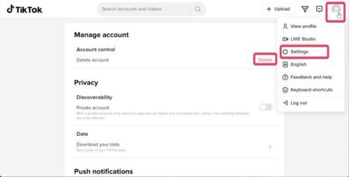 How to delete a TikTok account on PC and Mobile