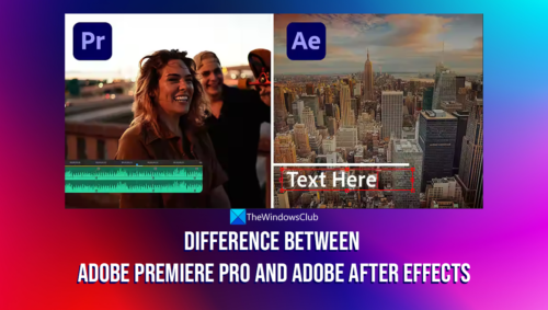 Difference between Adobe Premiere Pro and Adobe After Effects
