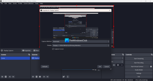 OBS Studio captures a small window instead of full screen