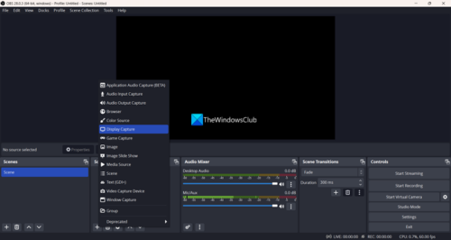 OBS Studio captures a small window instead of full screen