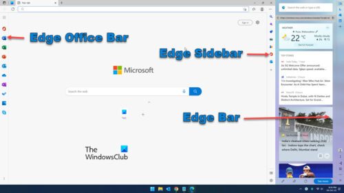 Microsoft Edge Bar, Edge Sidebar and Edge Office Bar explained