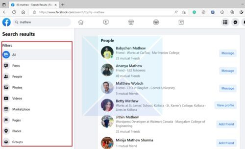 How to Search for People using Facebook
