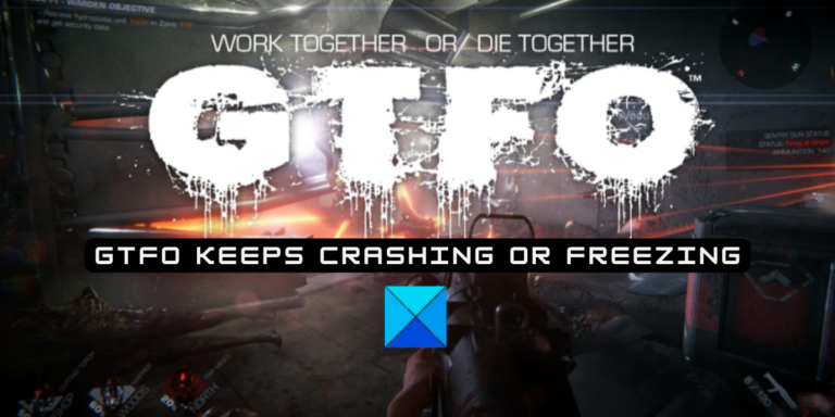 GTFO keeps crashing or freezing on Windows PC