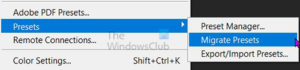 How to move Adobe Presets, Actions, and Settings to another PC