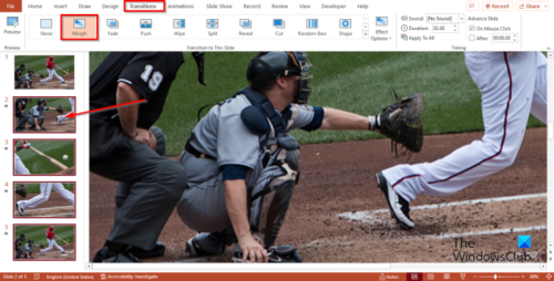 How to enable and use Morph transition in PowerPoint