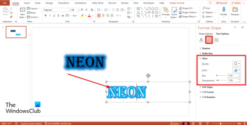 How to create a Neon Text in PowerPoint