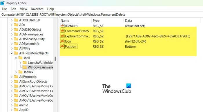 Add Permanently Delete to Context Menu in Windows 11/10 Add Permanently Delete to Context Menu in Windows 11/10