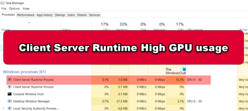 Client Server Runtime High GPU usage [Fixed]