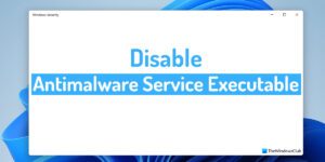 How to disable Antimalware Service Executable in Windows 11/10