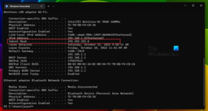 How to change the Subnet Mask in Windows 11