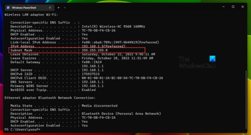 How to change the Subnet Mask in Windows 11