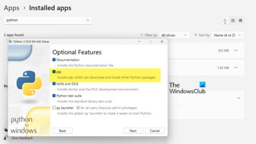 PIP is not recognized as an internal or external command