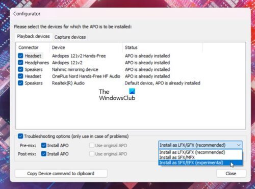 Equalizer APO is not working on Windows 11 PC