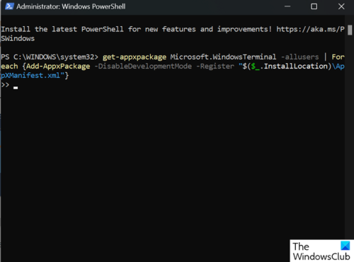 How to reinstall Windows Terminal on Windows 11/10