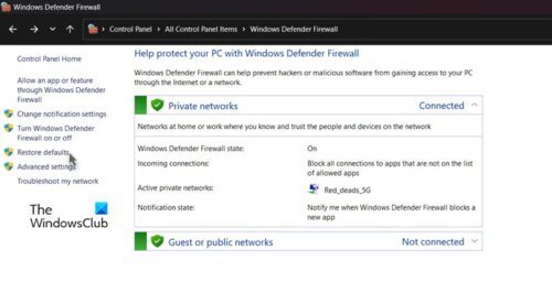 Windows Defender Firewall Is Using Settings That Make Device Unsafe