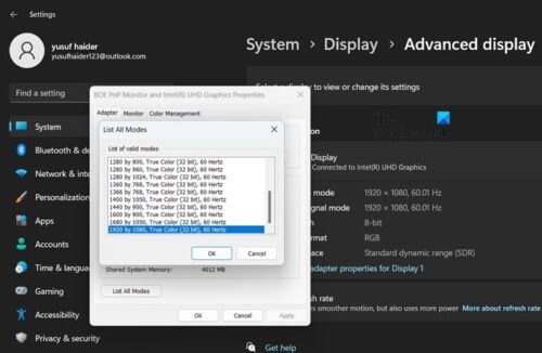 How to fix Blue or Red tint on Monitor in Windows 11/10
