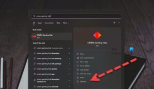How to uninstall OMEN Gaming Hub in Windows 11