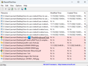 How to see Recently Opened Files in Windows 11/10