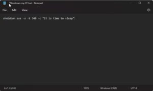 How to shutdown a computer using Notepad