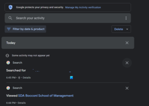 Manage Google Account History using Google Activity Controls
