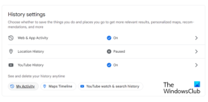 Manage Google Account History using Google Activity Controls