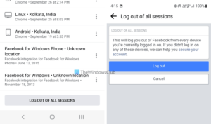 How to log out of Facebook account on all devices