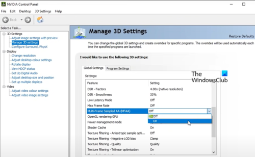 Optimize NVIDIA Control Panel settings for gaming performance