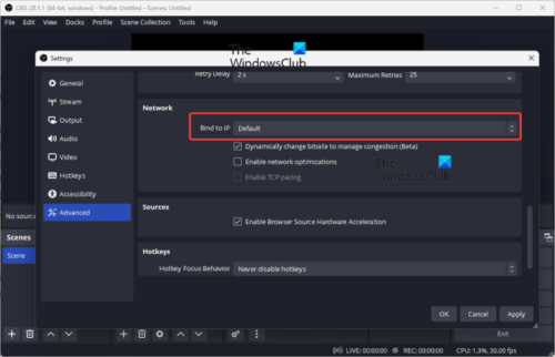 Fix Failed to connect to server error on OBS Studio