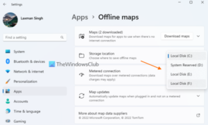 How to change Storage Location of Offline Maps in Windows 11/10
