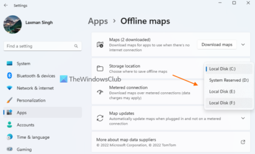 How to change Storage Location of Offline Maps in Windows 11/10