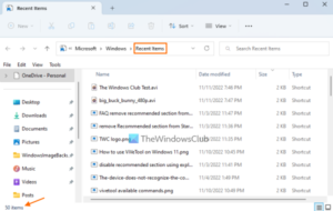 How to see Recently Opened Files in Windows 11/10