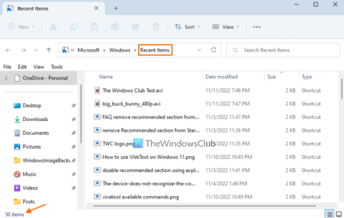 How to see Recently Opened Files in Windows 11/10