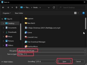How to shutdown a computer using Notepad