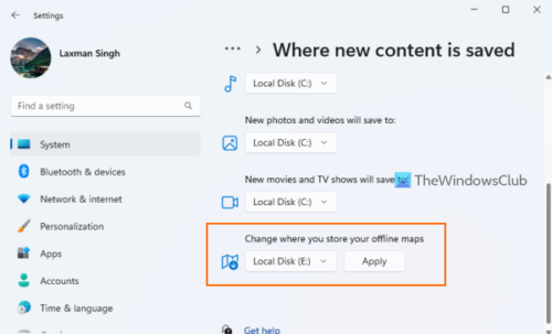 How to change Storage Location of Offline Maps in Windows 11/10