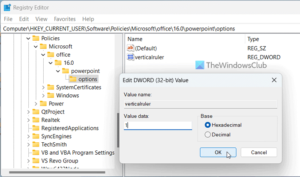 How to show or hide Vertical Ruler in PowerPoint